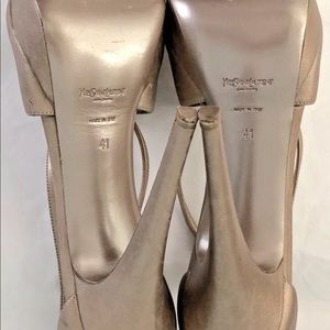 Yves Saint Laurent | Shoes | Ysl Platform Heel Soft Leather Metallic ...